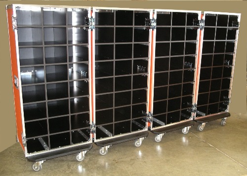 Front Loading shipping cases.